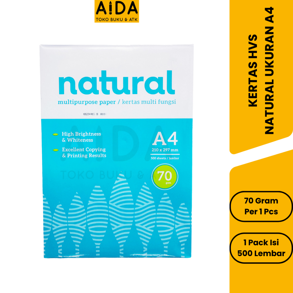 Jual Kertas HVS A4 Natural 70 Gr 1 Rim isi 500 Lembar/ Kertas Fotocopy A4 Natural Murah | Shopee ...