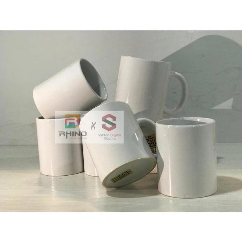 Jual Mug Putih Polos Kualitas PREMIUM Coating untuk Sablon uk 11 OZ ...