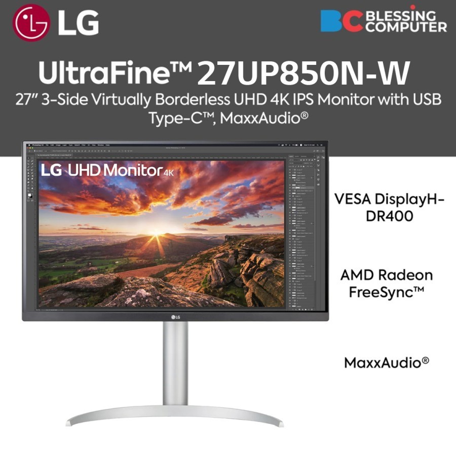 Jual Monitor LG 27UP850N-W 4K UHD IPS 60Hz 5ms VESA HDR400 Type-C ...