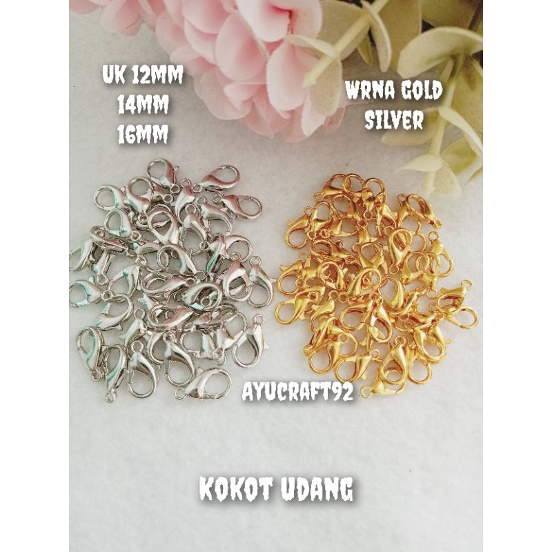 Jual kokot udang pack gede grosir gold dan silver 12mm(900-1000pcs ...