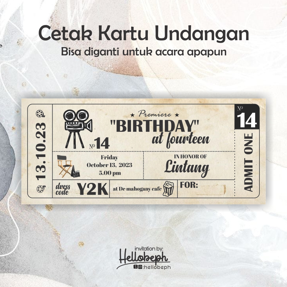 Jual (isi 14pcs) Kartu Undangan Ulang Tahun Dewasa Ultah Birthday ...