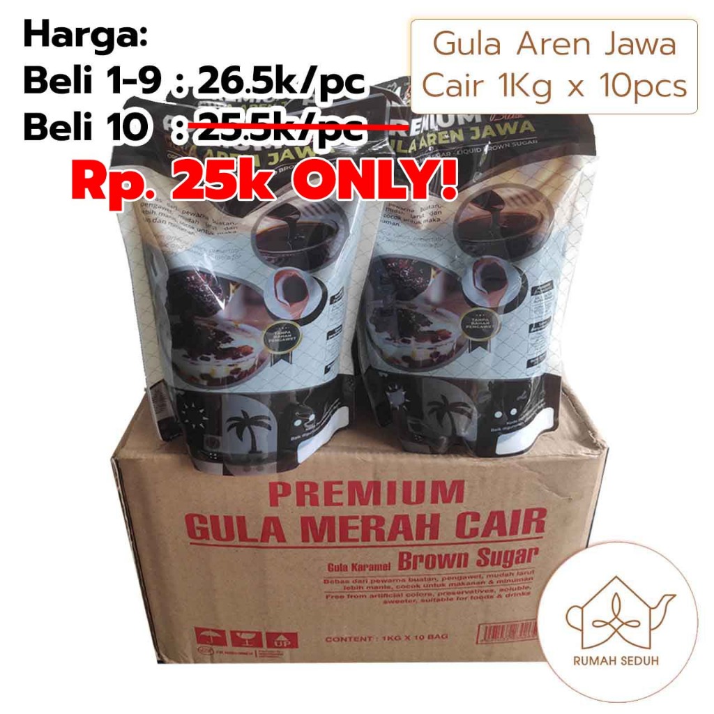 Jual 1 Karton Sirup Gula Merah Cair / Sirop Gula Aren Liquid 1kg x 10 ( 1 dus ) | Shopee Indonesia