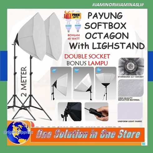 Jual Photography Softbox Octagon Lighting Kits Soft box for Flash ...