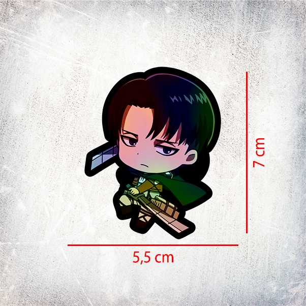 Jual STICKER HOLOGRAM ANIME CHIBI LEVI ACKERMAN ATTACK ON TITAN ...