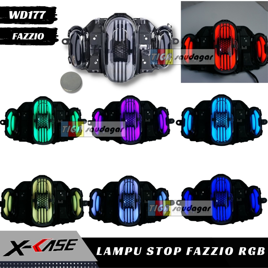 Jual Lampu Stop Fazzio RGB + Magnet Ganti Warna Set lampu re belakang ...