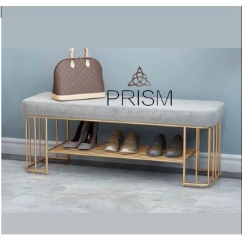 Jual Sofa bench storage bangku besi minimalis gold rak sepatu kursi ...