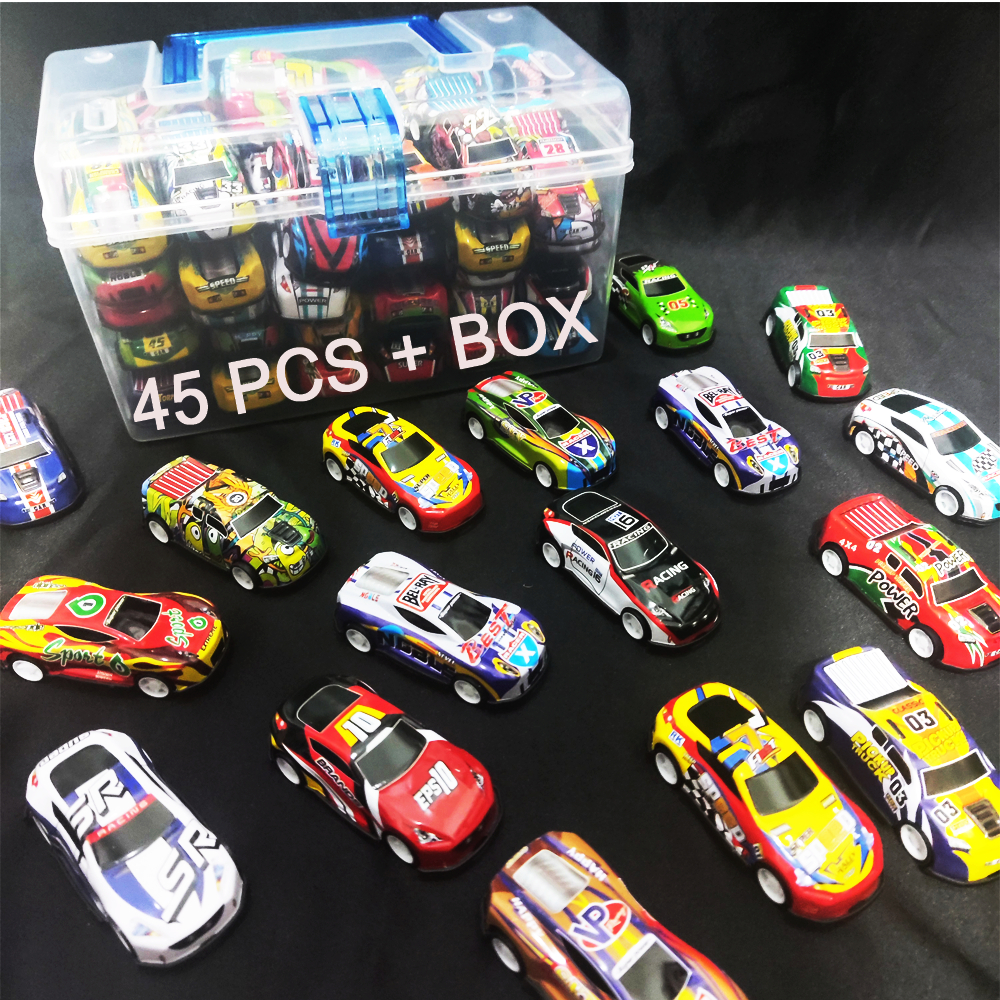 Jual (45 pcs + Box Container) Mainan Mobil anak anak bahan alloy tahan ...