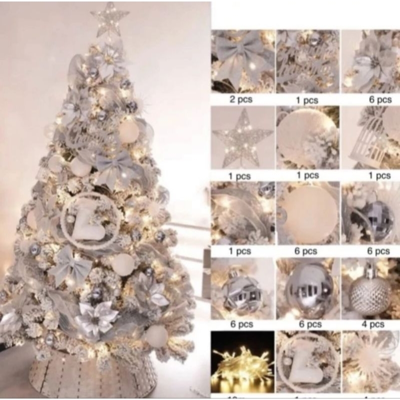 Jual Christmas tree pohon natal set lengkap gift DIY dekorasi natal ...