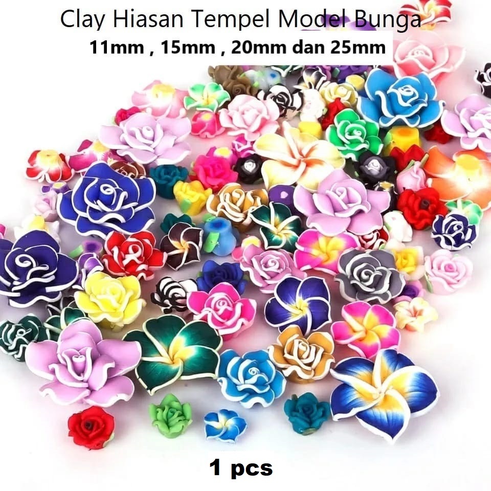 Jual Clay Hiasan Tempel Model Bunga Warna/i Harga/1pcs | Shopee Indonesia