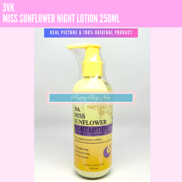 Jual 3VK MISS SUNFLOWER NIGHT LOTION 250ML Sunflower Oil + Niacinamide ...