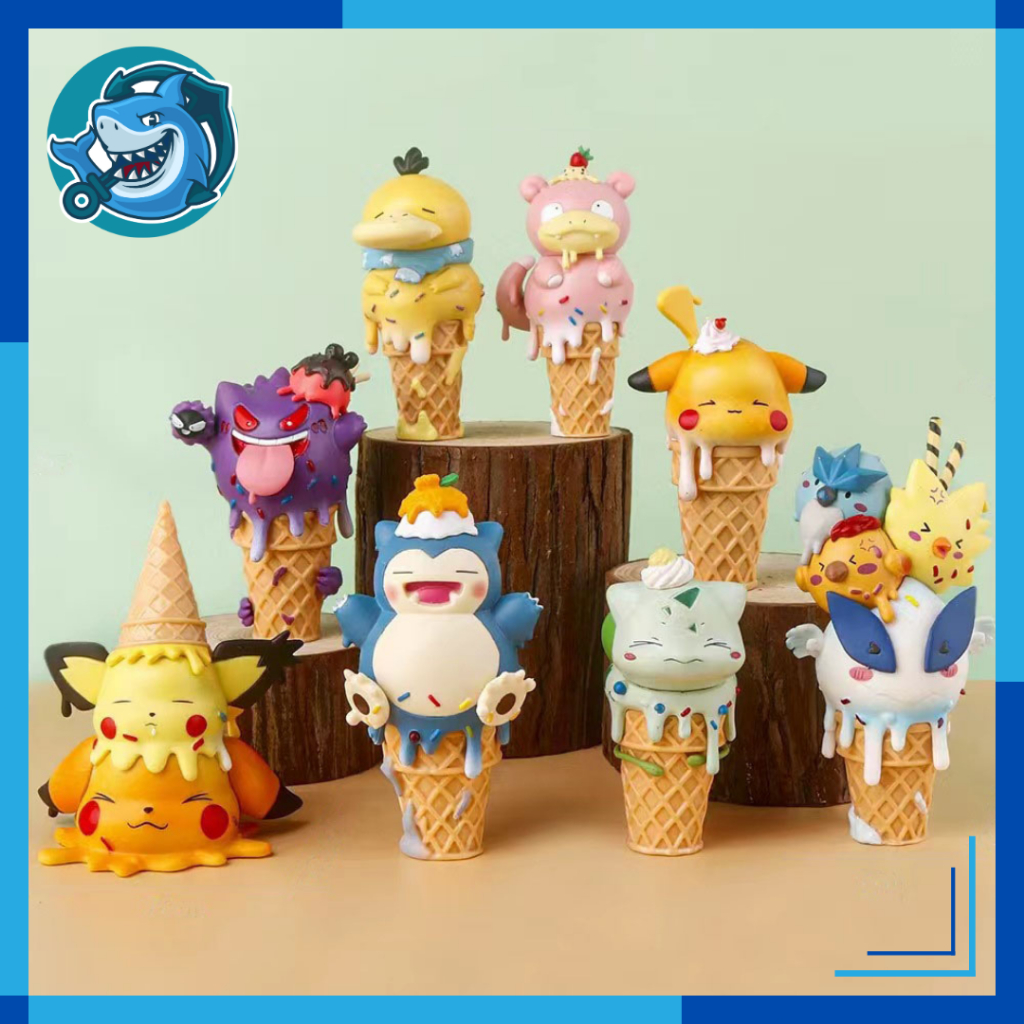 Jual Pokemon Action Figure Deli Melted Ice Cream Pikachu Snorlax Gengar ...