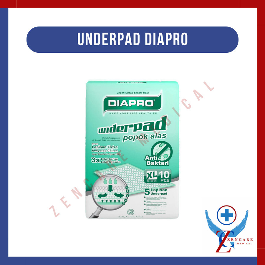 Jual Underpad Diapro Alas Popok Ukuran XL Sebox Isi 10 Pcs | Shopee ...