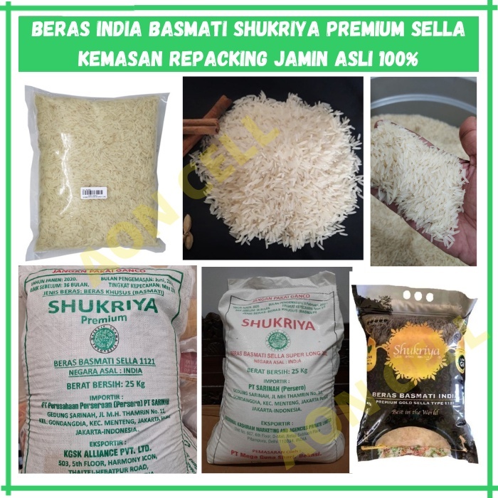 Jual Beras India Basmati Shukriya Premium Sella kemasan Repacking Asli ...