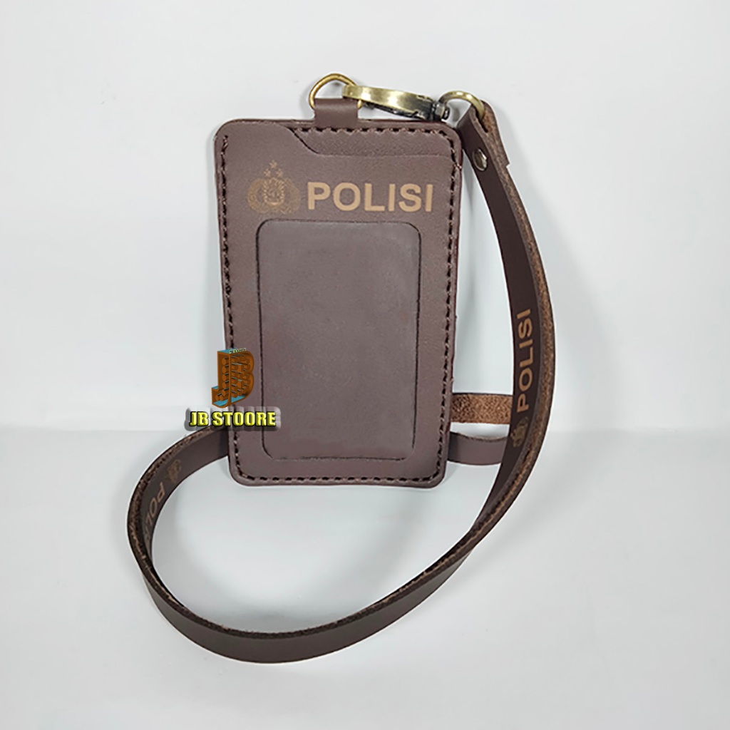 Jual Tempat Id Card POLISI Kulit / Id Card Holder Polisi Gantung / name ...