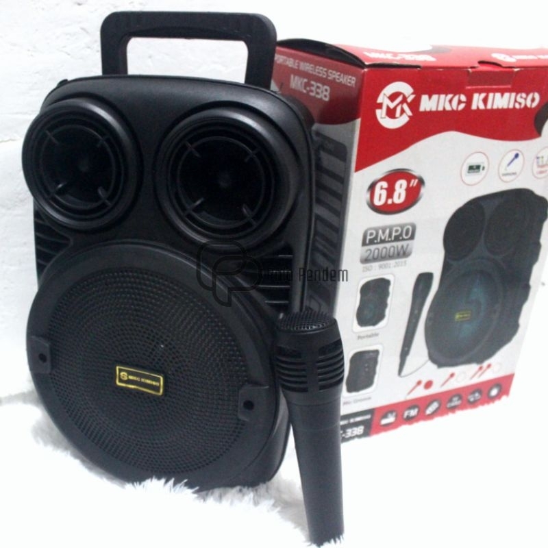 Jual Speaker Bluetooth Portable Speaker Karaoke KIMISO 338 Series Super ...