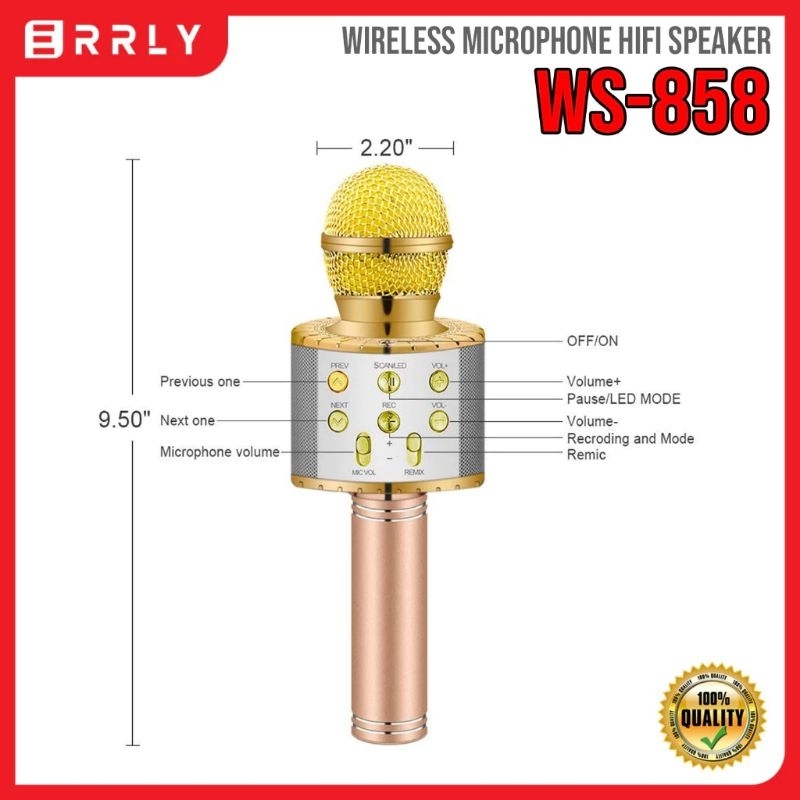 Jual Ws 858 Karaoke Wireless Microphone (Bluetooth) | Shopee Indonesia