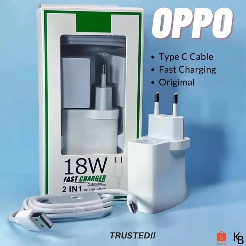 Jual Cas hp charger fast charging 18 W 100% ORI Oppo A54 A95 A53 ...