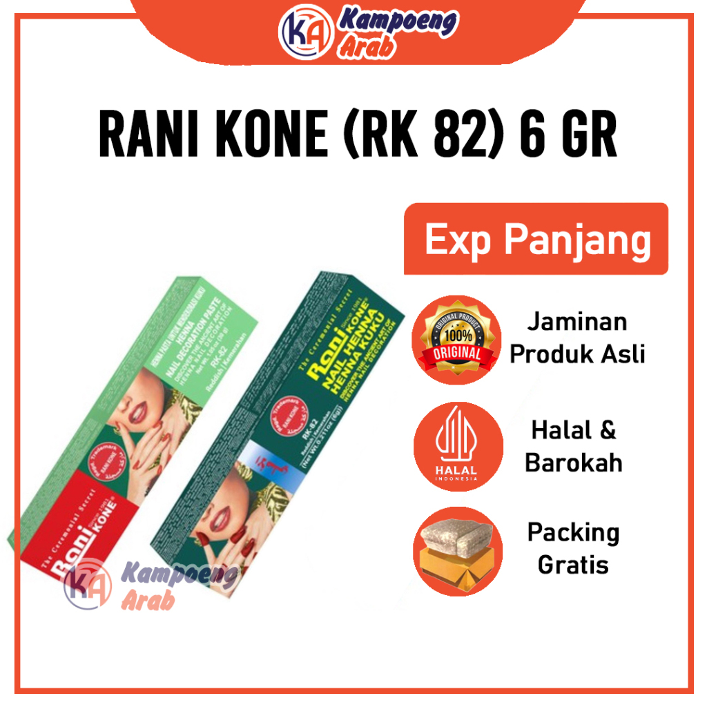 Jual Heena/Henna Kutek Kuku RK 82 [6GR] Rani Cone Aneka Warna India ...