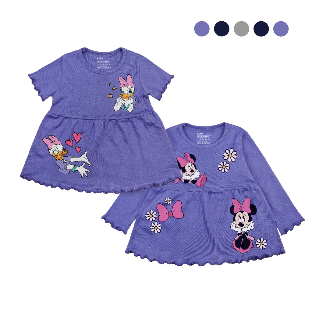 Jual KOFU KIDS - Dress Anak Disney Series Usia 1th-6th Bahan RIB Curly ...