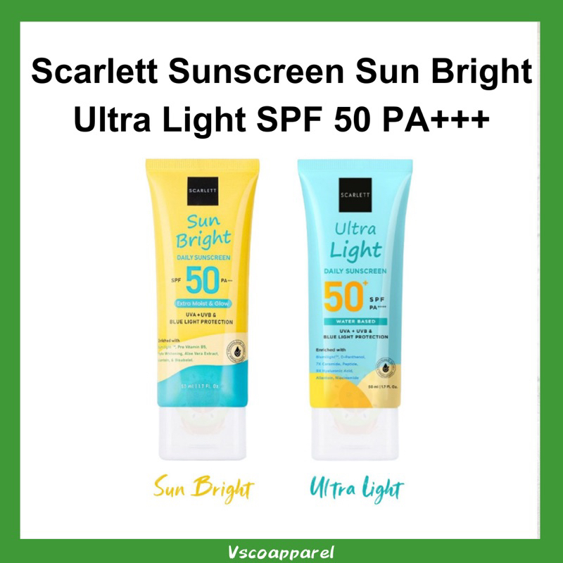 Jual Scarlett Whitening Sunscreen Sun Bright Ultra Light Daily SPF 50 PA+++ | Shopee Indonesia