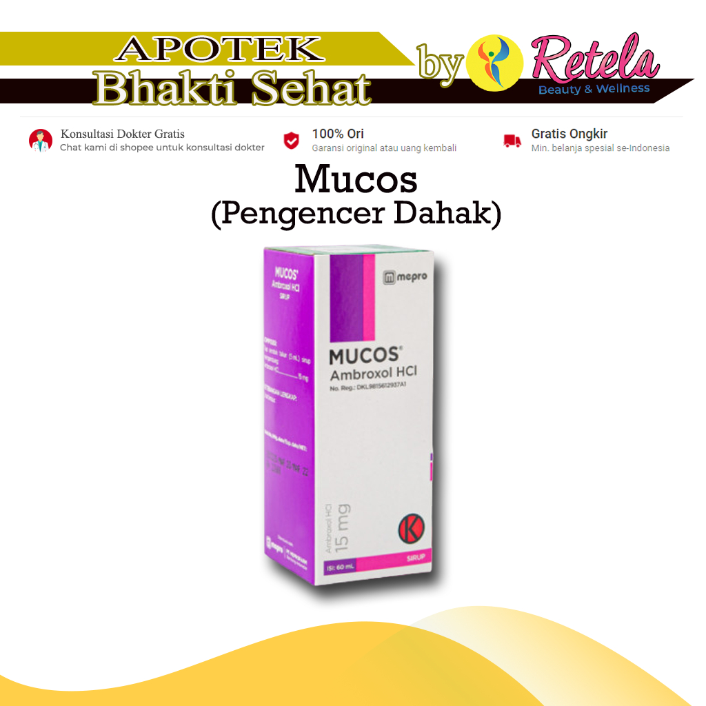 Jual MUCOS 15MG SYRUP 60ML/Ambroxol HCL/Pengencer Dahak | Shopee Indonesia