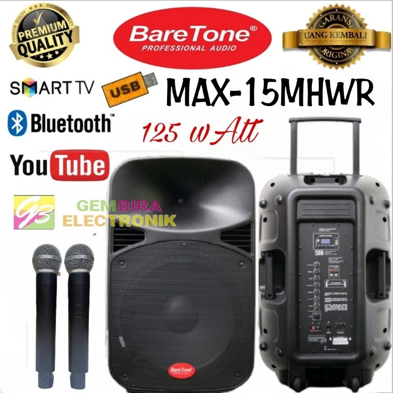 Jual Speaker Aktif Baretone 15 MHWR bluetooth speaker Baretone 15 inch ...