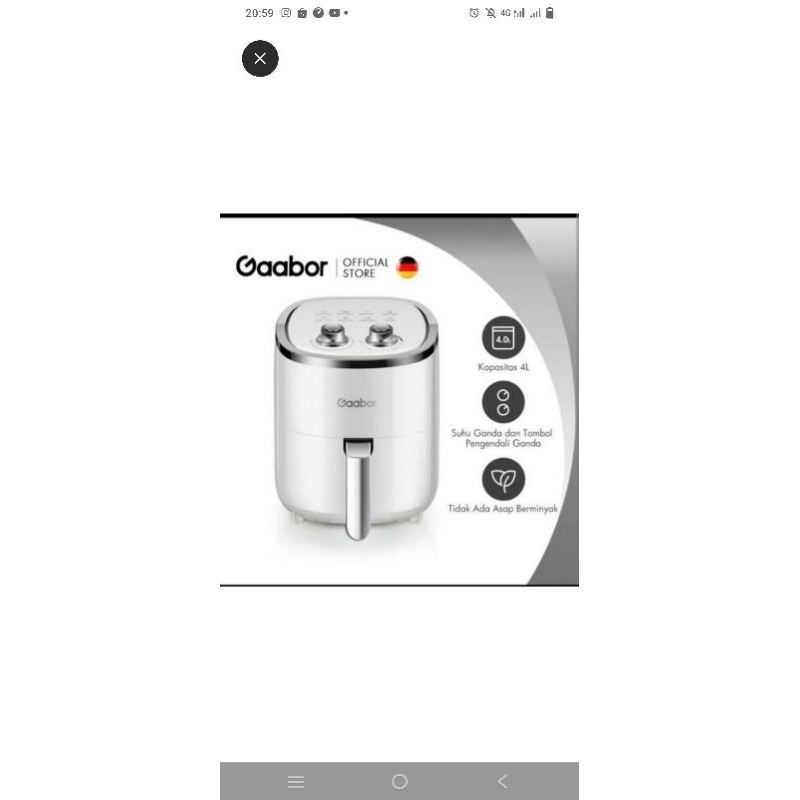 Jual Air Fryer Gaabor | Shopee Indonesia