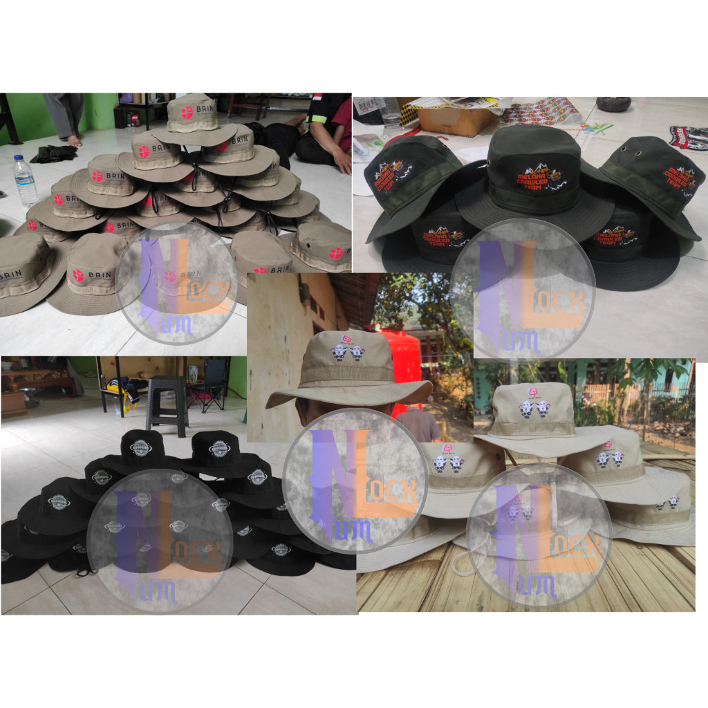 Jual Bucket Hat Topi Rimba Custom Logo sendiri | Shopee Indonesia