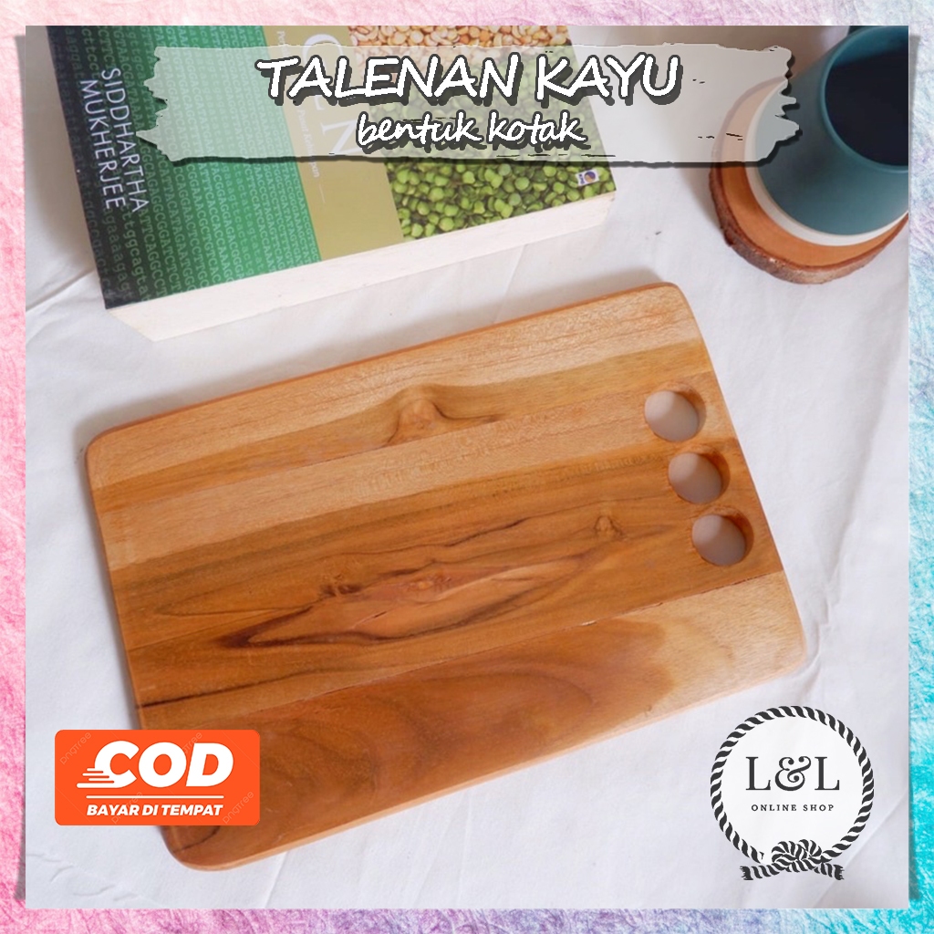 Jual Talenan Kayu Pinus 3 Lubang Premium Food Grade Talenan Serbaguna ...