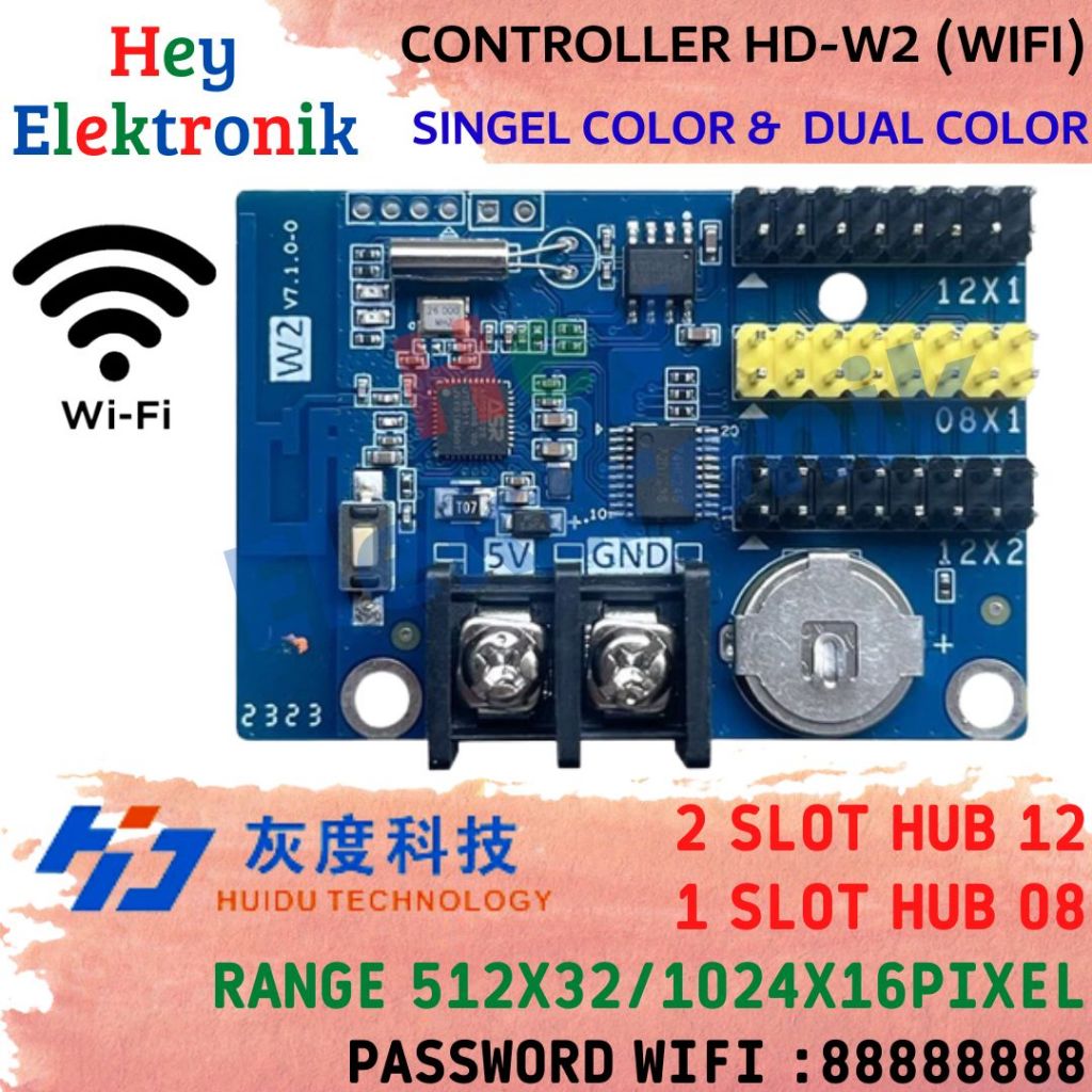 Jual Controller Huidu HD-W2 Wifi Running Text P10 Single Color | Shopee Indonesia