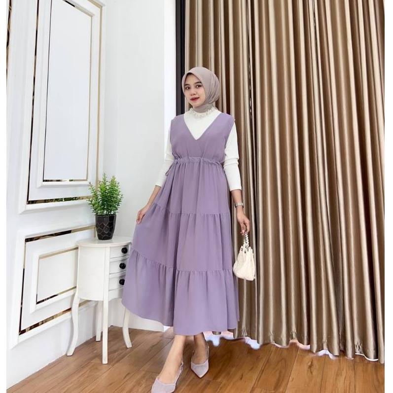Jual MILLEA OVERAL / DRESS LUARAN TANPA LENGAN MODEL SERUT PINGGANG ...