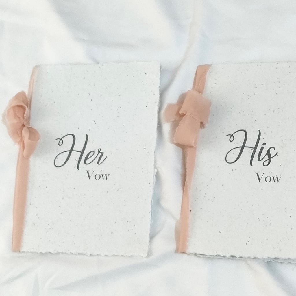 Jual Wedding Vow Books Set Handmade Paper by paperium | Wedding Vow Set ...