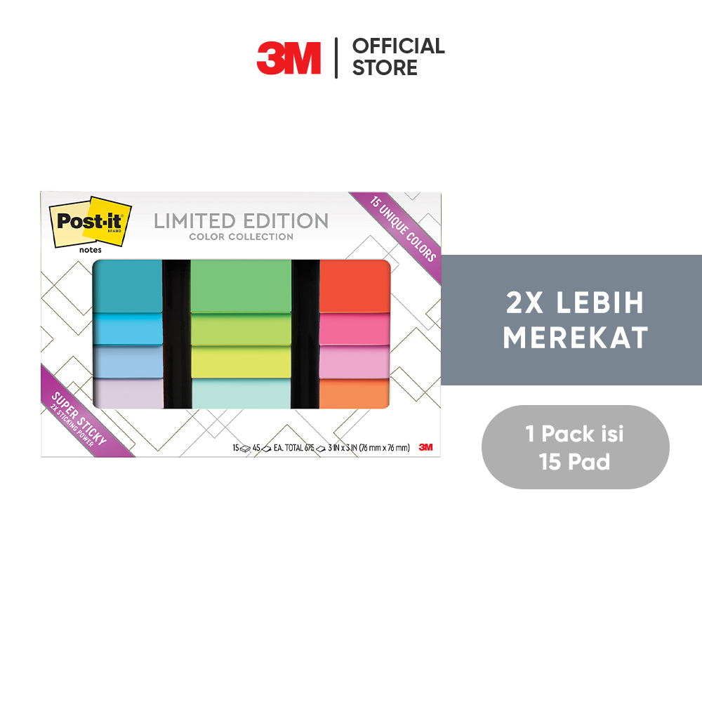 Jual 3M™ Post-it® Super Sticky Limited Edition, 654-15SSHO, 2x Lebih ...