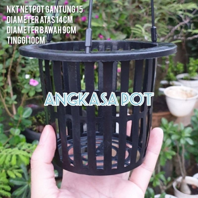 Jual NKT NETPOT GANTUNG ukuran 15 pot bunga anggrek bagus Pot murah ...