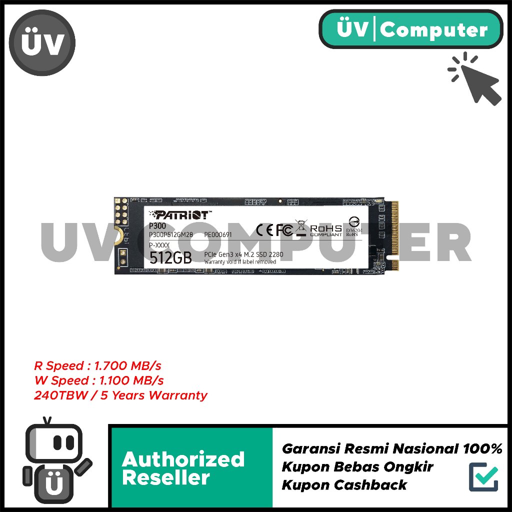 Jual Patriot G3 G 3 P300 P 300 512GB bkn 500GB SSD Internal PC Komputer ...