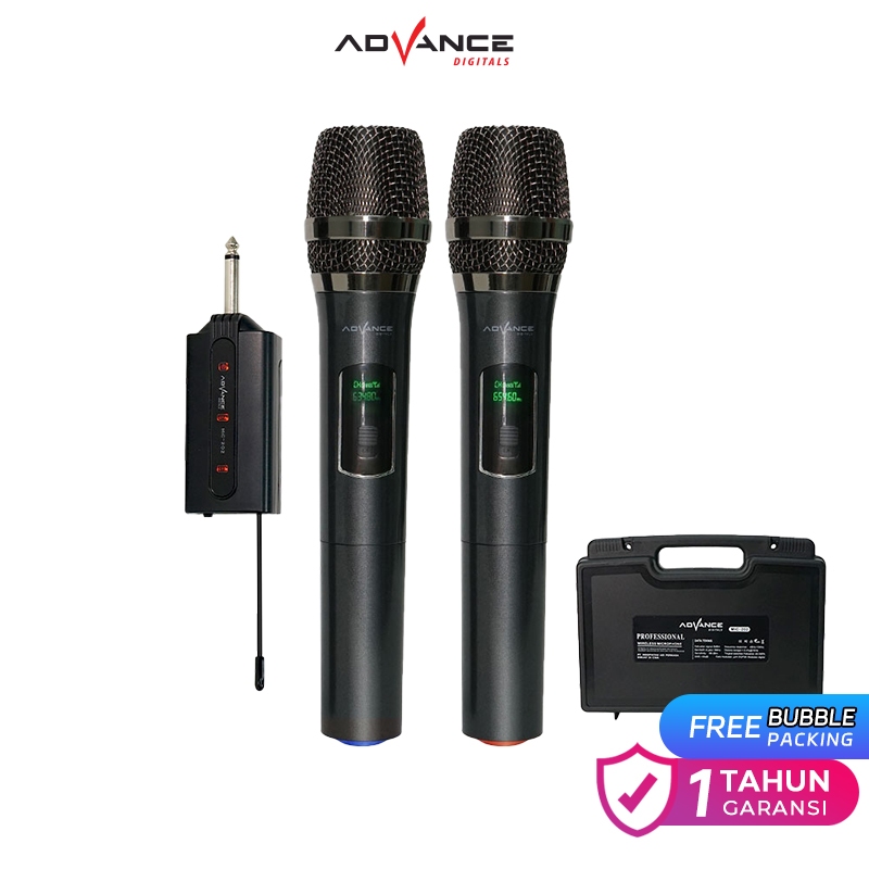 Jual Advance Dua Professional Microphone Wireless Mic Dengan kotak ...