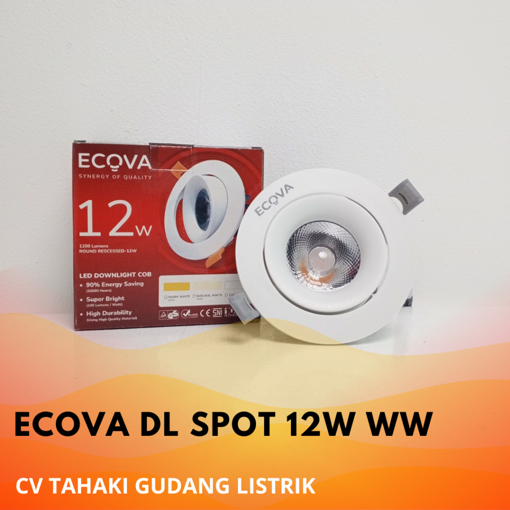 Jual Lampu Downlight COB Warm White ECOVA | Shopee Indonesia