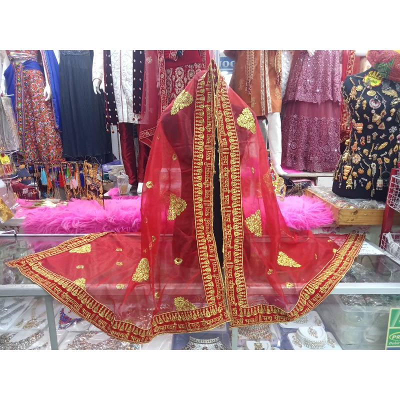 Jual Dupatta Bridal Wedding Pengantin India Adat Selendang | Shopee ...