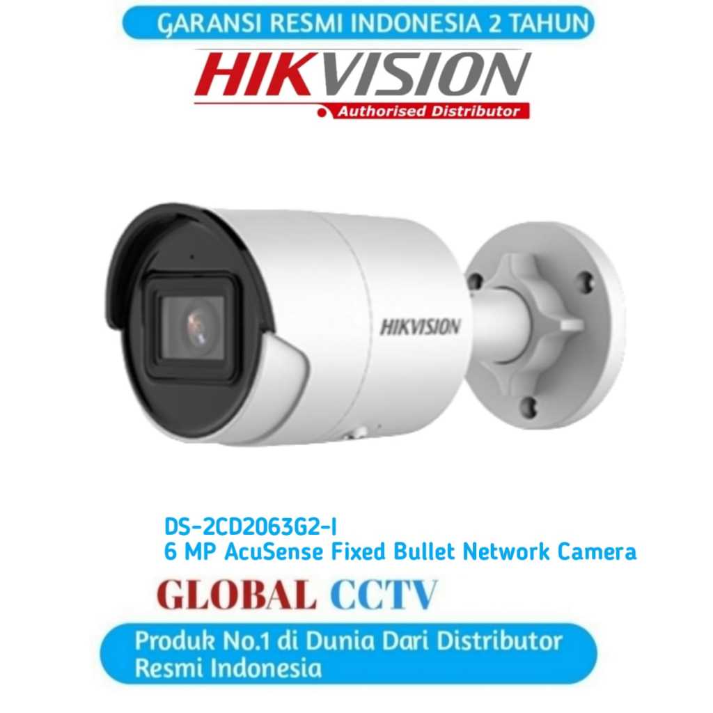 Jual DS-2CD2063G2-I Hikvision 6 MP AcuSense Fixed Bullet Network Camera | Shopee Indonesia