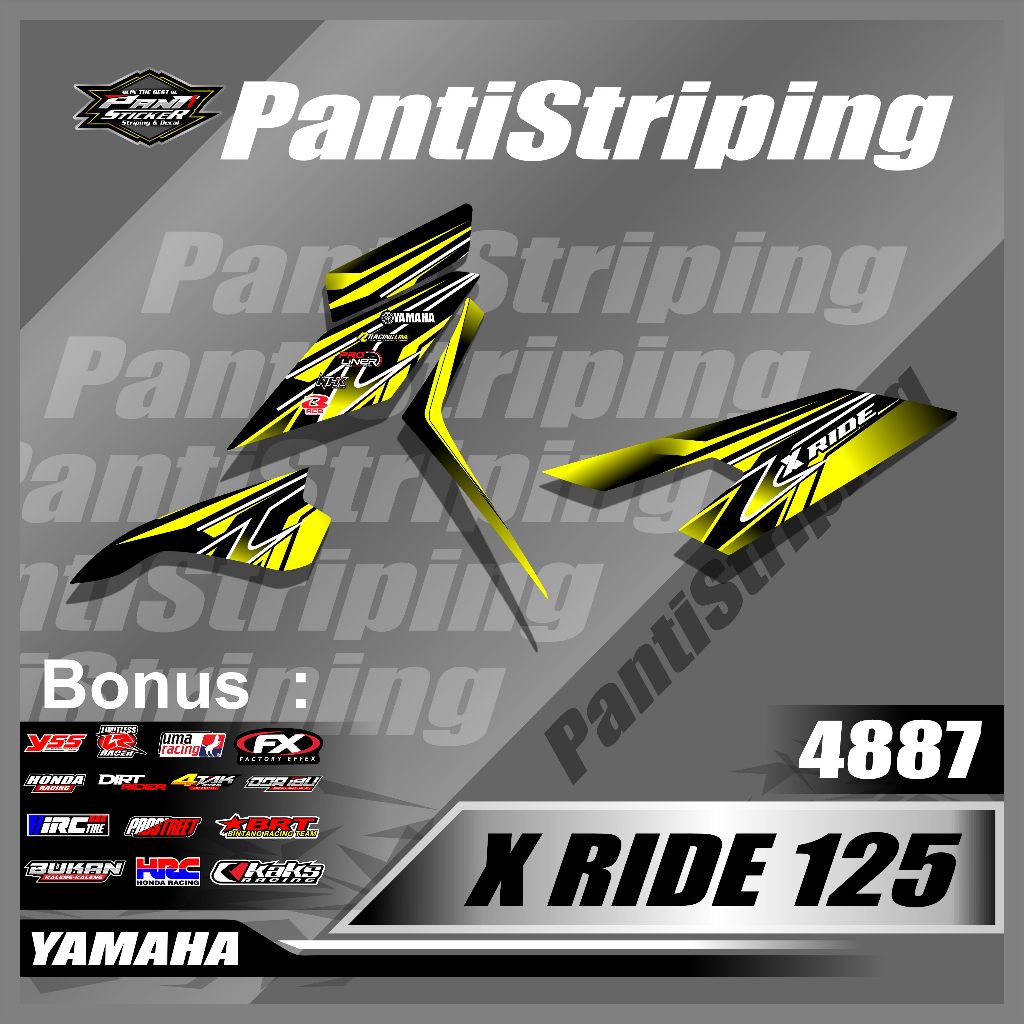Jual Sticker Viral Striping Variasi List Motor X RIDE 125 - Sticker ...