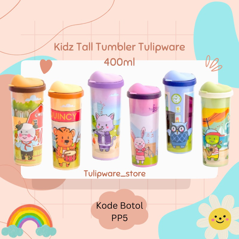 Jual Botol minum anak Kidz Tall Tumbler Tulipware | Shopee Indonesia