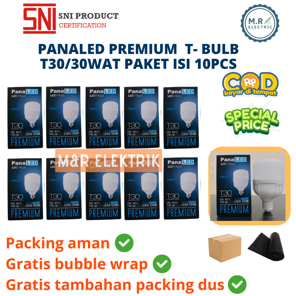 Jual LAMPU LED 30 WATT 10 Pcs PANALED PREMIUM SNI PUTIH 10 PCS - BOHLAM ...