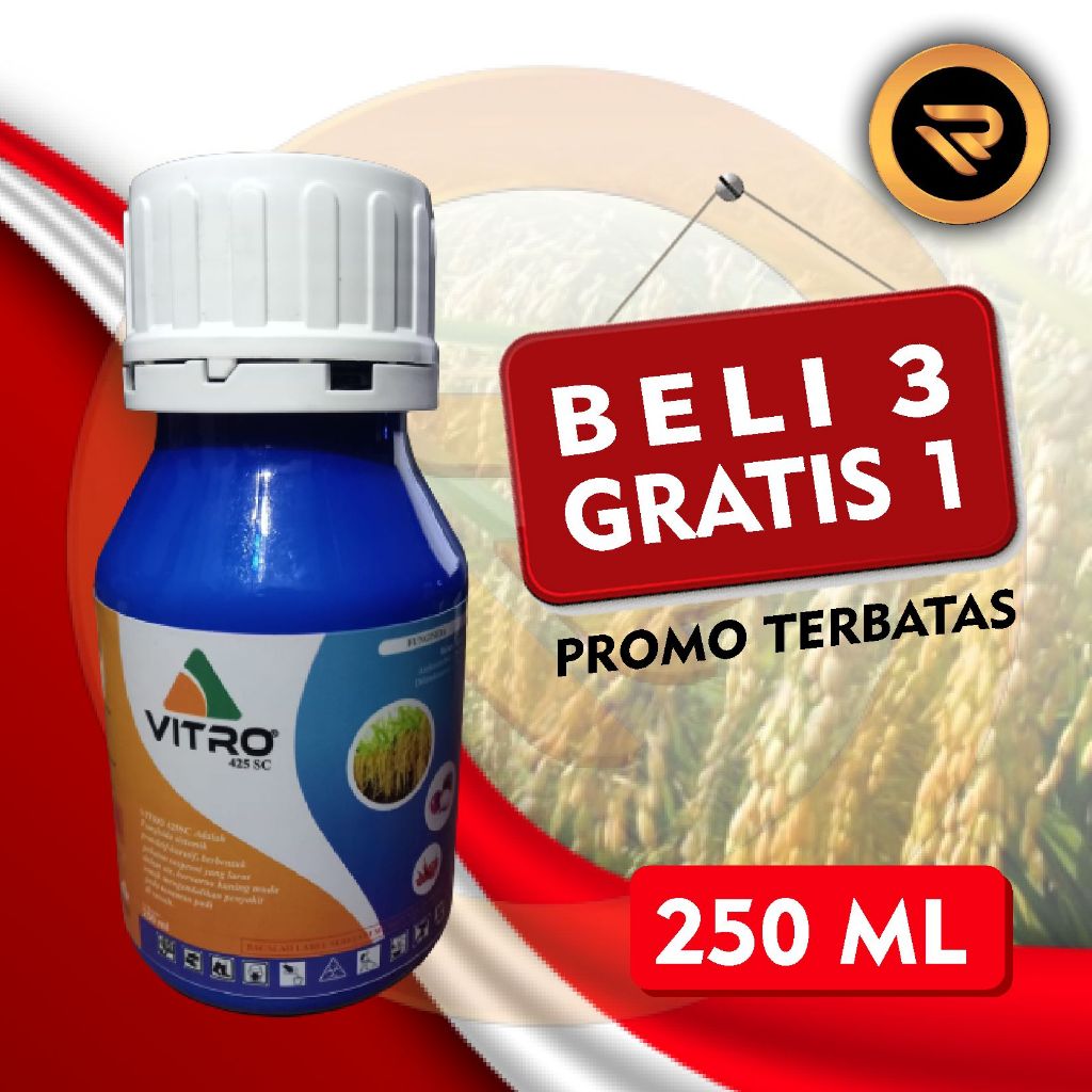 Jual FUNGISIDA VITRO 425 SC 250ml B.A AZOKSISTROBIN/DIFENOKONAZOL/AMISTARTOP/ANTRACOL/NATIVO ...