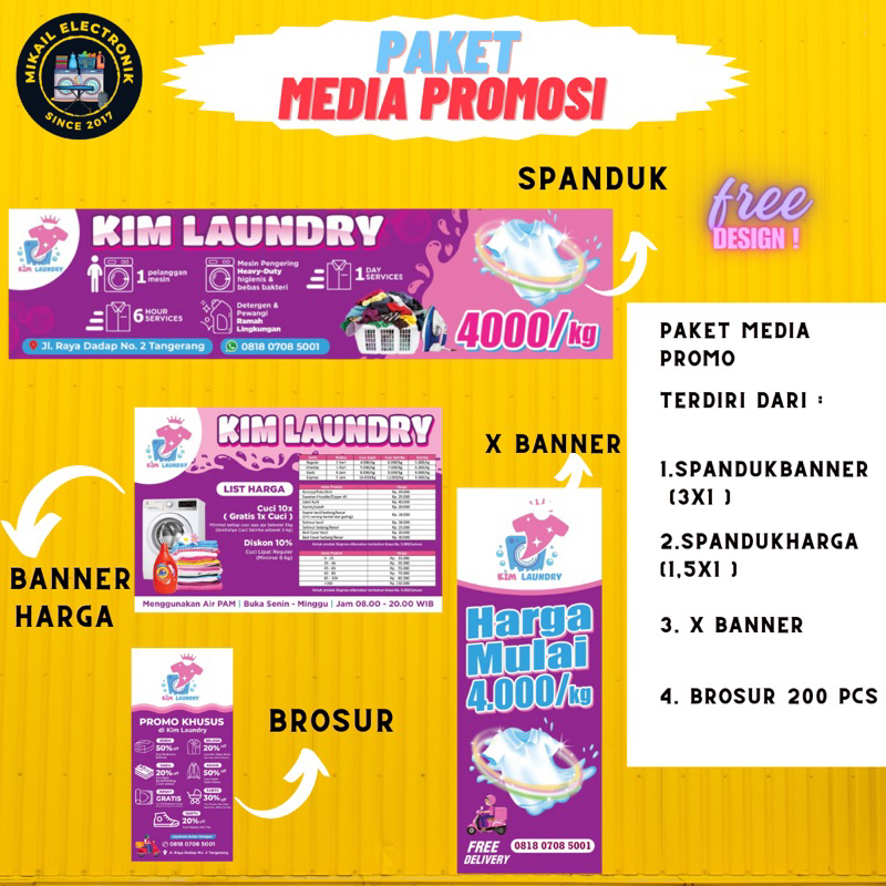 Jual PAKET MEDIA PROMOSI LAUNDRY BANNER,SPANDUK X BANNER BROSUR ...