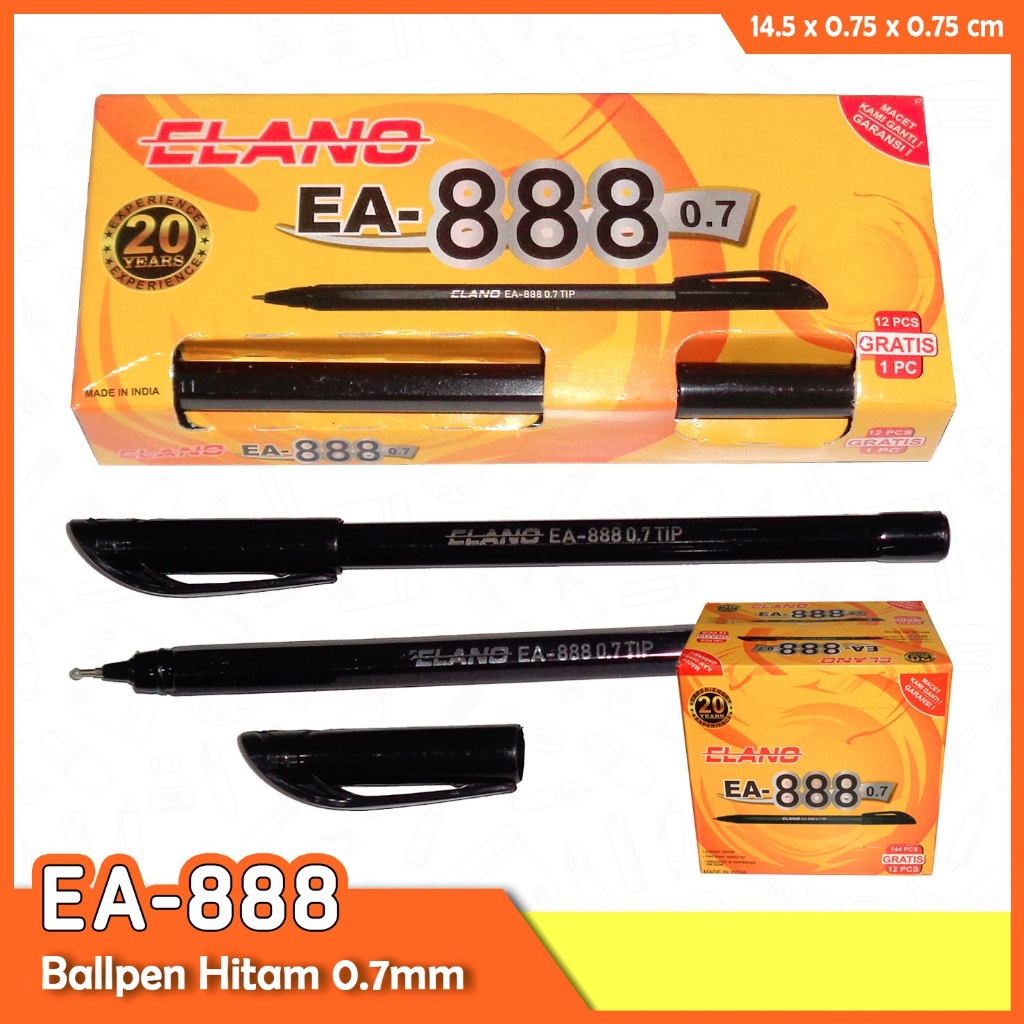 Jual Pulpen / Pena Hitam ELANO Ballpoint pen - 1 pack (12+1) | Shopee ...