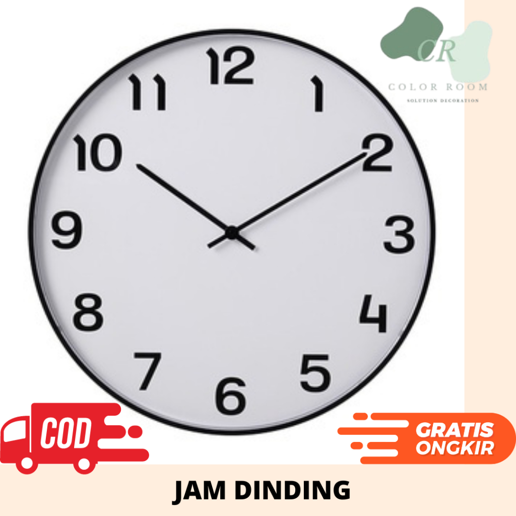 Jual Jam dinding/ deorasi dinding/ jam dinding minimalis, hitam, 52 cm ...