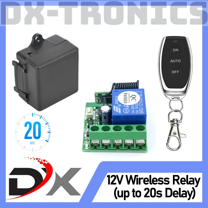 Jual Wireless Relay Switch 12V With Delay OFF + RF Wireless Remote Control 3 Buttons | Shopee ...