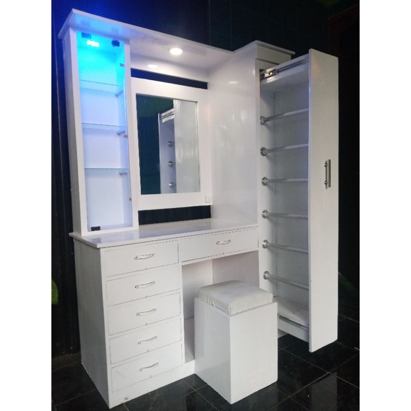 Jual MEJA RIAS JATI SET LEMARI HIJAB / meja rias plus rak hijab ...