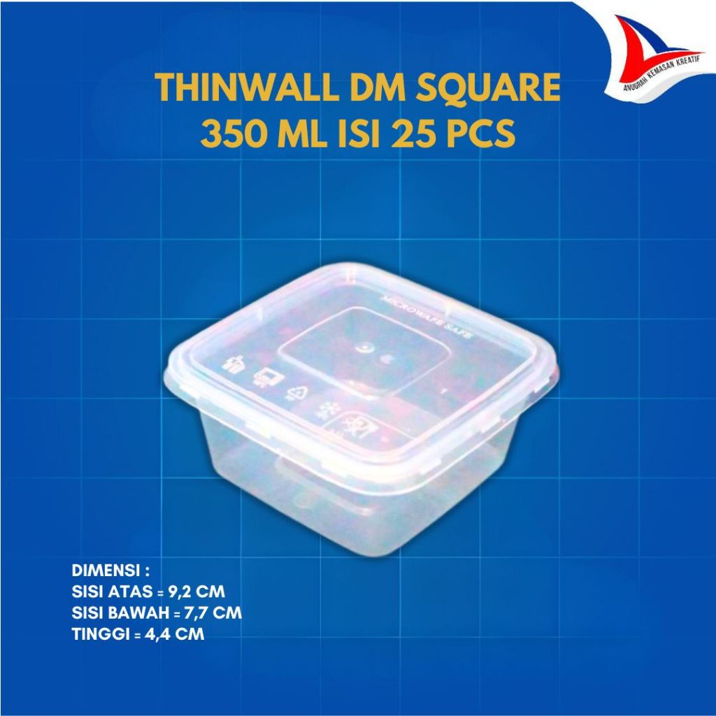 Jual Thinwall Dm Square 250 Ml / Kotak Plastik Isi 50 Pcs | Shopee ...