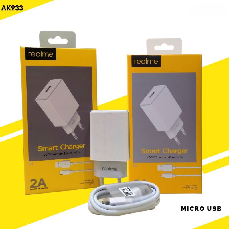 Jual CHARGER REALME AK933 FAST CHARGING 2A KABEL MICRO USB GARANSI 1 ...